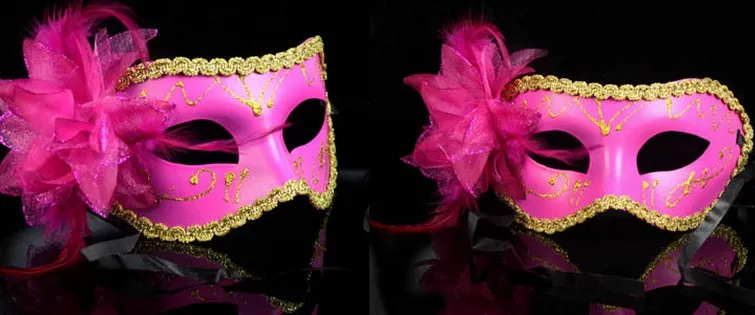 Venetian Half Mask For Women Sexy Masquerade Mask With Flower And ...