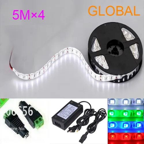 20 Meter LED Strip Light, Waterproof 3528 SMD Flexible Blue White Red ...