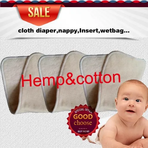 DHgate.com:Washable Organic Cotton Hemp 4 Layer Baby Diaper Inserts ...