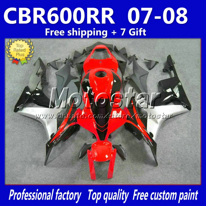 CBR600RR Fairing Kit Injection Molded ABS Plastic Silver, Red, Black ...