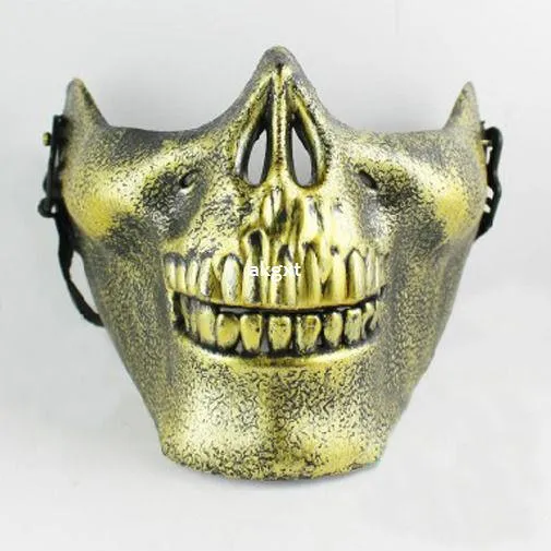 Skull Skeleton Half Zombie Mask Guard For Airsoft, Hunting, Biking, And ...