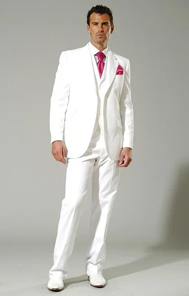 Nouveau Style Blanc Marié Tuxedos Groomsman Meilleur Homme Blazer ...