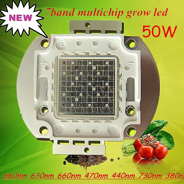50W Full Spectrum LED Grow Light Chip - Enhanced COB Tech, UV & IR for Indoor Medical Plants ...