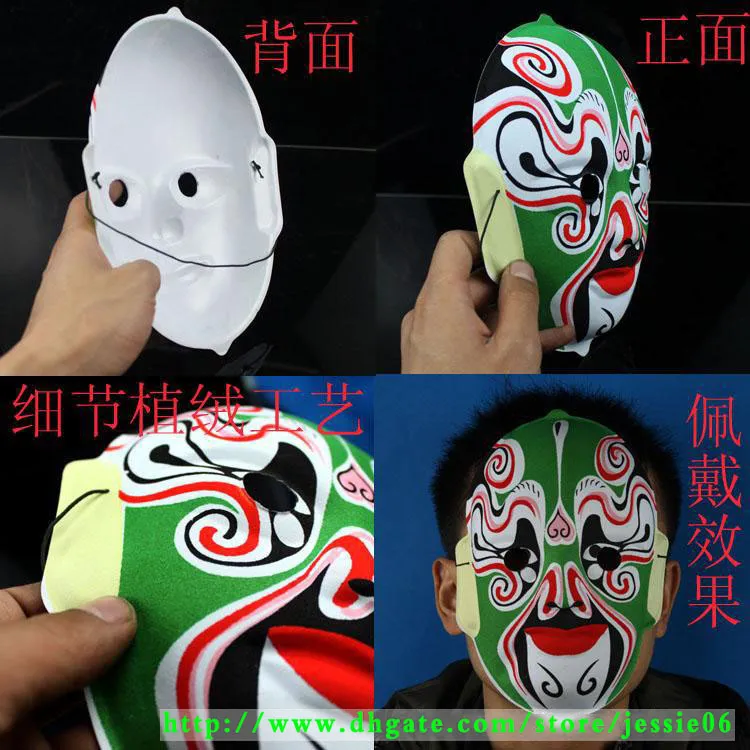Beijing Opera Facial Masks, Plastic Flocking Peking Opera Chinese Style ...