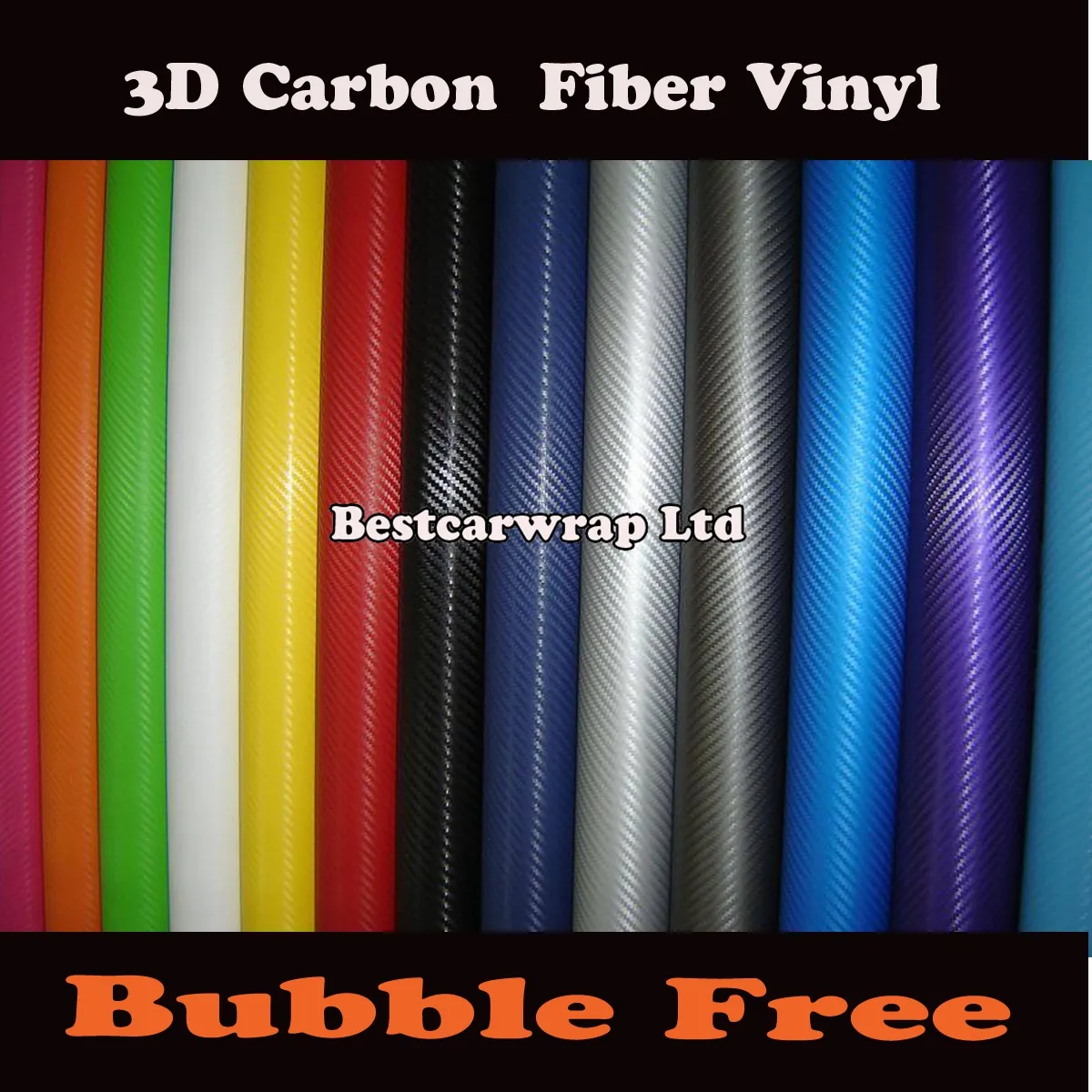 Premium 3D Black Carbon Fiber Vinyl Wrap Film Project Sheet With Air ...