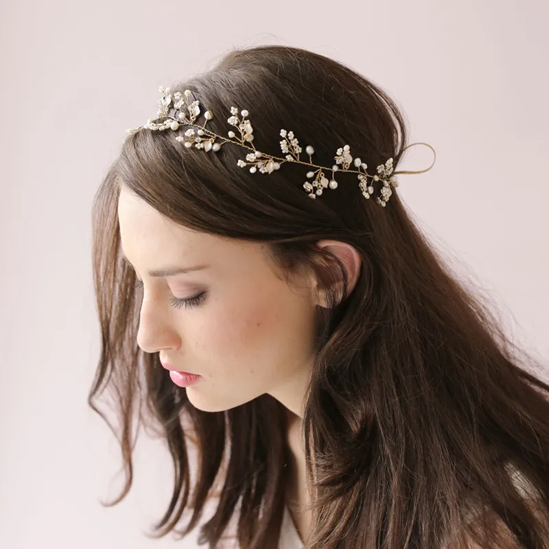 Beaded Fern Leaf Hair Vine Delicate Bridal Headband For Wedding From ...