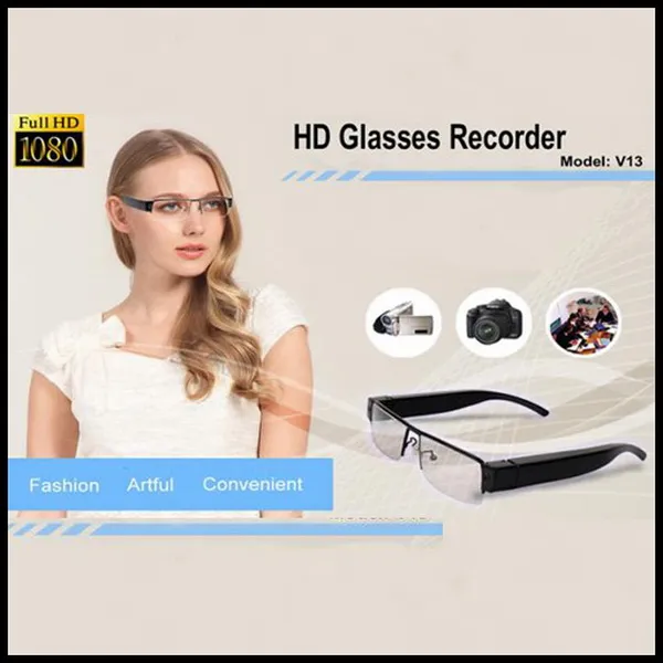 Full HD 1080P Spy Eyeglass Camera Mini DVR Glass Sunglass Camera 1920* ...