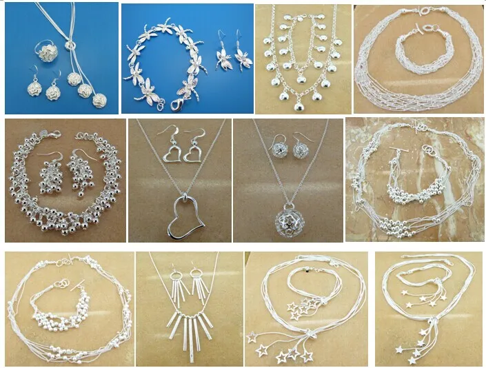 DHgate.com:Exquisite 925 Silver Plated Jewelry Gift Set for Women (12 ...