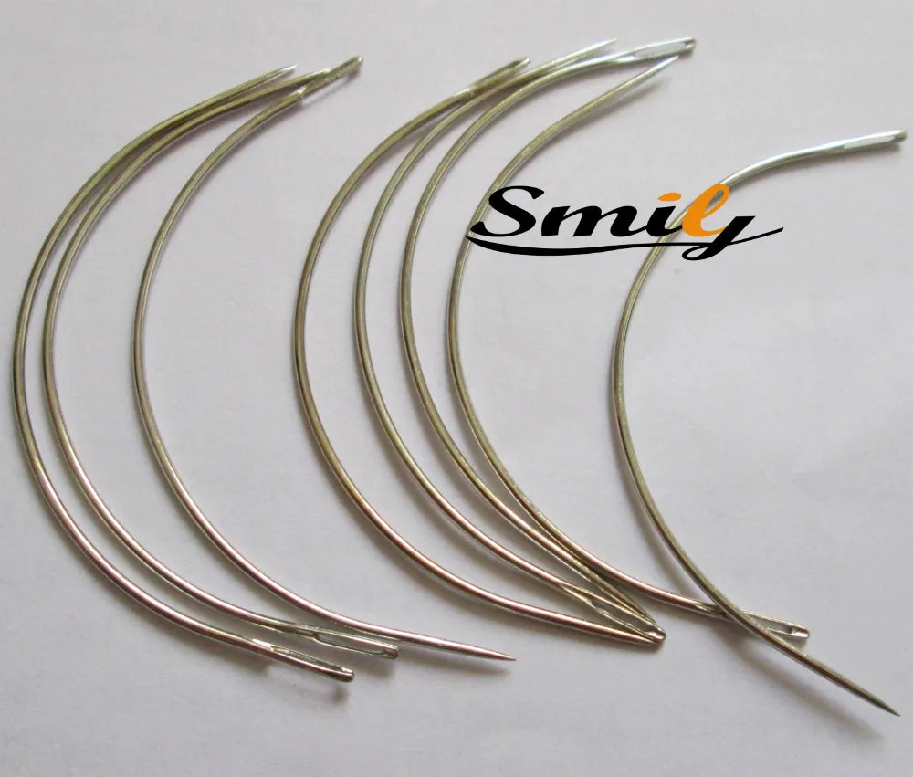 Curved Hair Weaving Needles: 9cm Long C-Type Stainless Steel Needles ...