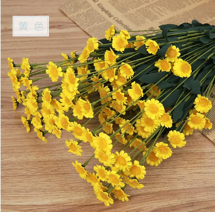 Artificial Silk Chrysanthemum Yellow Flowers For Home And Garden Decor ...