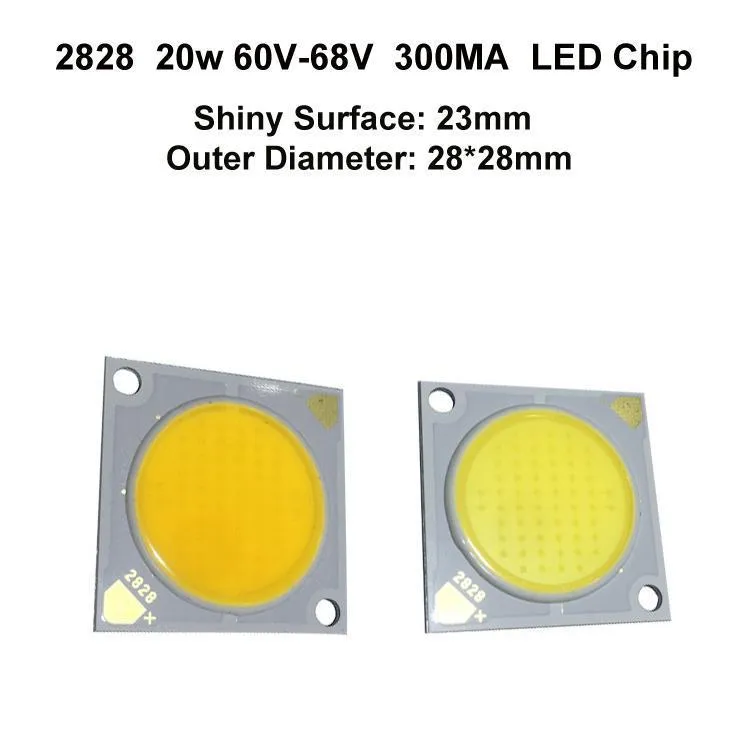 High Power COB LED Chip: 9W 30W 300mA, DC31 102V Light Beads 17mm, 20mm, 23mm Emitting Area From ...