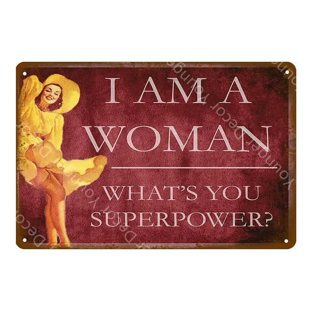 2021 Retro Poster Pin Up Girl Lady Tin Signs Art Wall Decoration Plaque ...