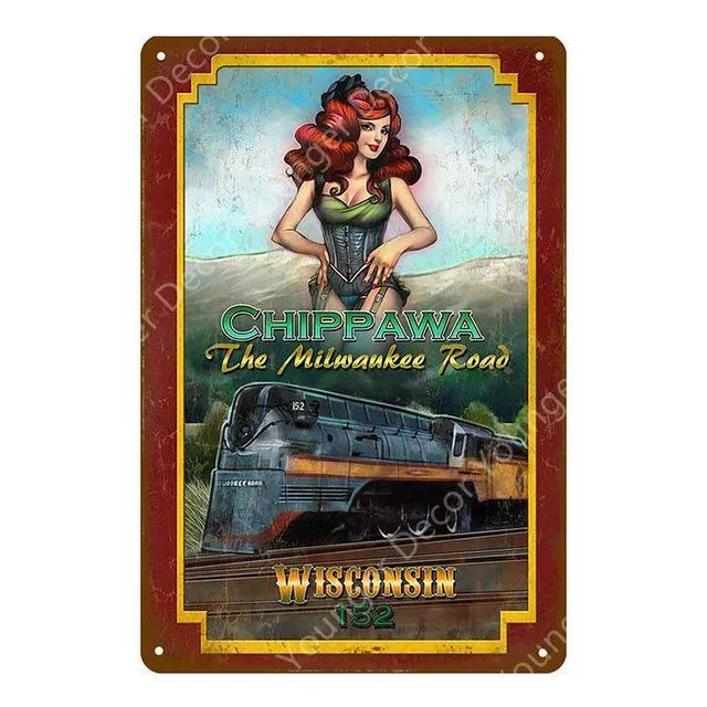 2021 Retro Poster Pin Up Girl Lady Tin Signs Art Wall Decoration Plaque ...