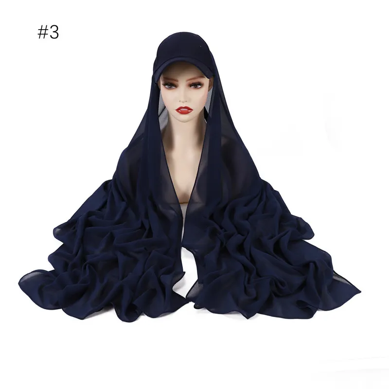 Ready-to-Wear Sports Hijab with Visor - Chiffon Headscarf for Muslim ...