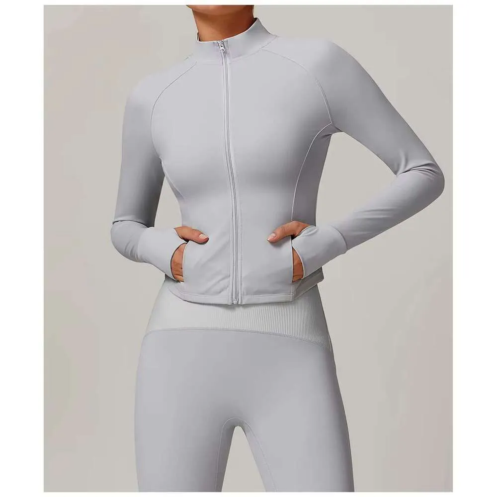 Womens Workout Clothes Zip Gym Top Fitted Long Sleeve Running Jacket Women's Exercise Clothes ...