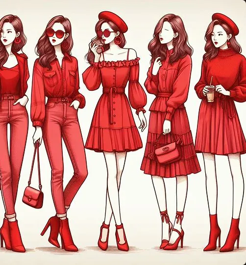 "Stylish Red: Enhancing Outfits with Color"